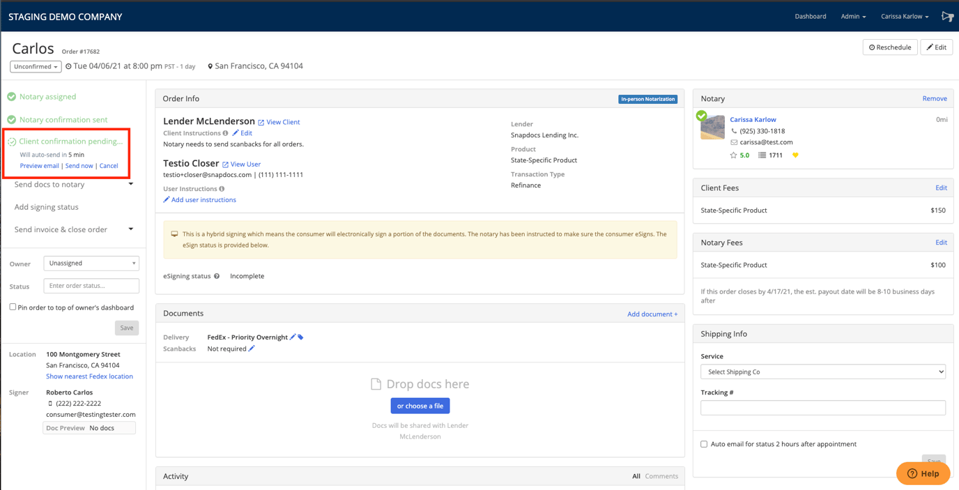 Auto Sending Client Confirmation Emails